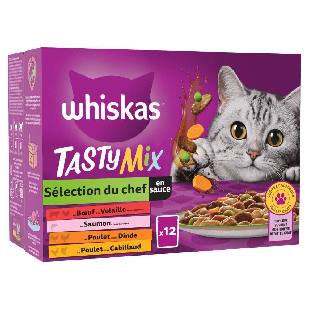 Sélection Du Chef En Sauce 12 & 40 x 85g | Tasty Mix | WHISKAS® FR